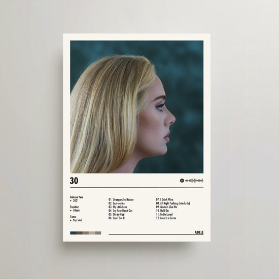 Adele Poster - 30 Album Cover Poster - Adele LP - A3 - Adele Merch ...