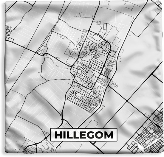 Kussenhoes 45x45 cm - Plattegrond - Hillegom - Stadskaart - Kaart ...