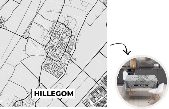 Tafelkleed - Tafellaken - 120x120 cm - Plattegrond - Hillegom ...