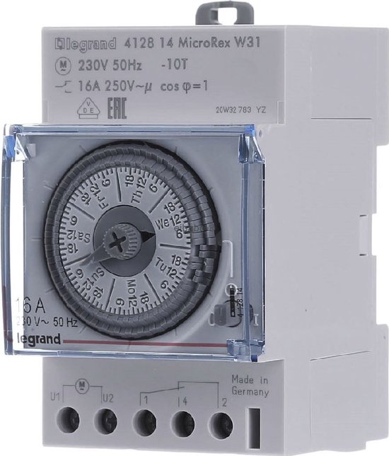 Legrand MicroRex Analoge schakelklok vr paneelbouw | bol