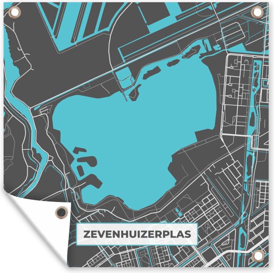 Tuinposters Stadskaart - Zevenhuizerplas - Nederland - Water - Kaart ...