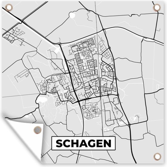 Tuinposters Plattegrond - Schagen - Stadskaart - Kaart - 50x50 cm ...
