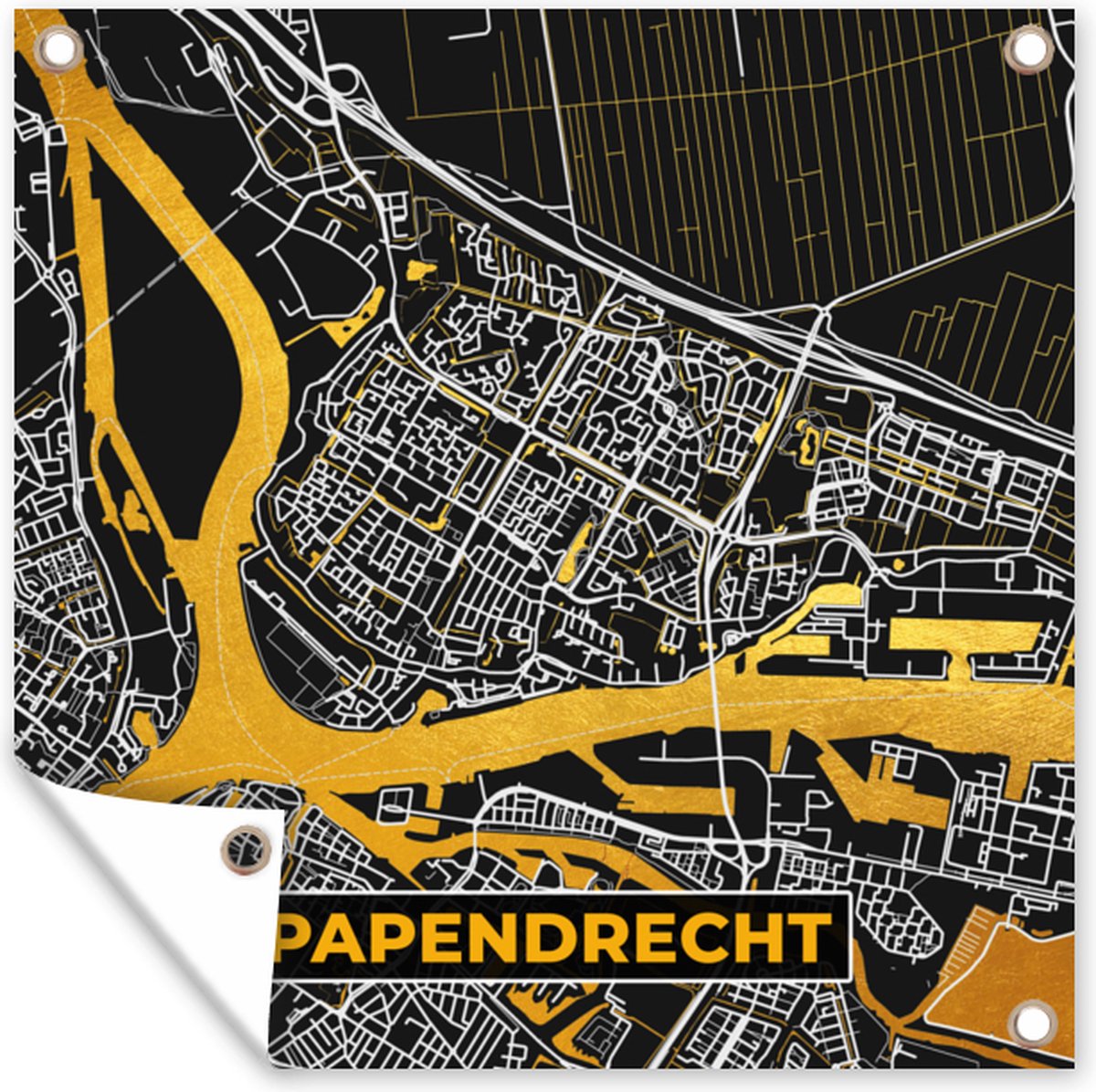 Tuinposters Papendrecht - Goud - Stadskaart - Plattegrond - Kaart ...