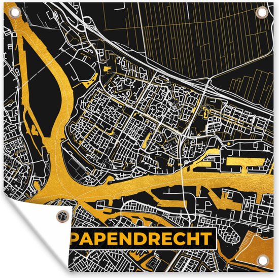 Tuinposters Papendrecht - Goud - Stadskaart - Plattegrond - Kaart ...