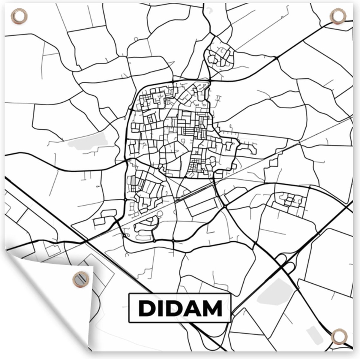 Tuin poster Plattegrond - Didam - Stadskaart - Kaart - 200x200 cm ...