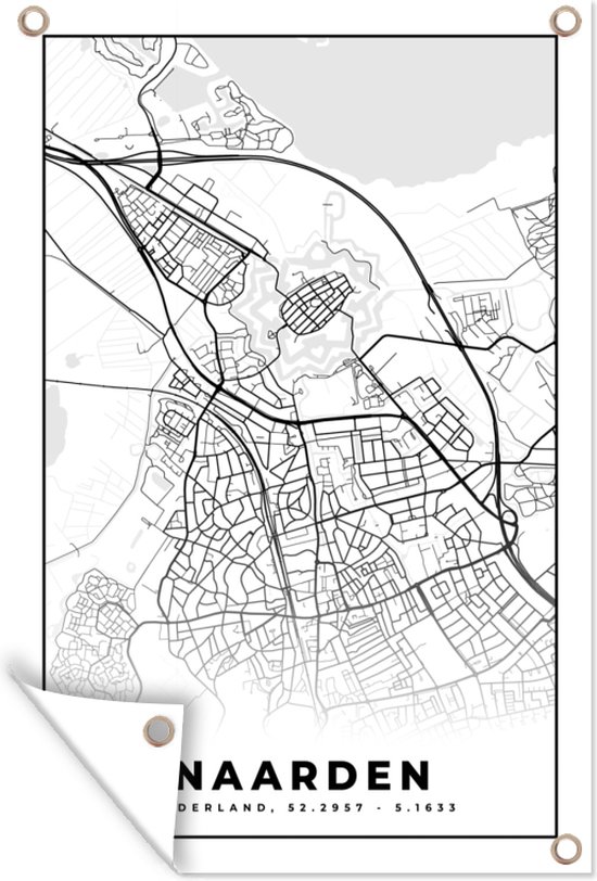 Tuinposters buiten Plattegrond - Naarden - Kaart - Stadskaart - 60x90 ...