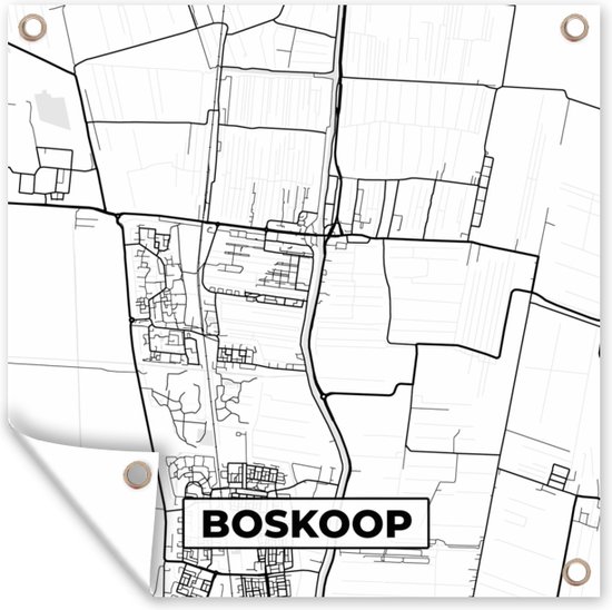 Tuin poster Plattegrond - Boskoop - Kaart - Stadskaart - 200x200 cm ...