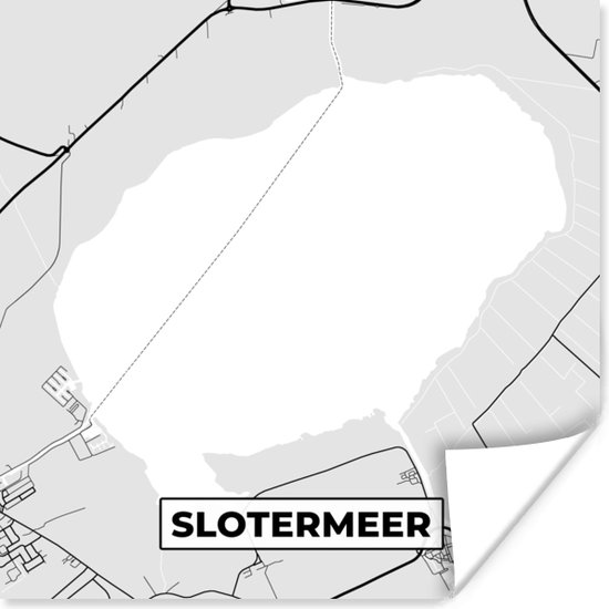 Poster Plattegrond - Stadskaart - Kaart - Nederland - Slotermeer ...