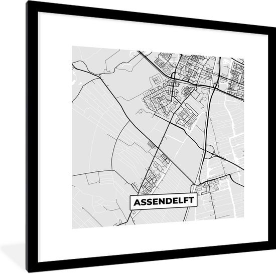 Fotolijst incl. Poster - Plattegrond - Assendelft - Stadskaart - Kaart ...