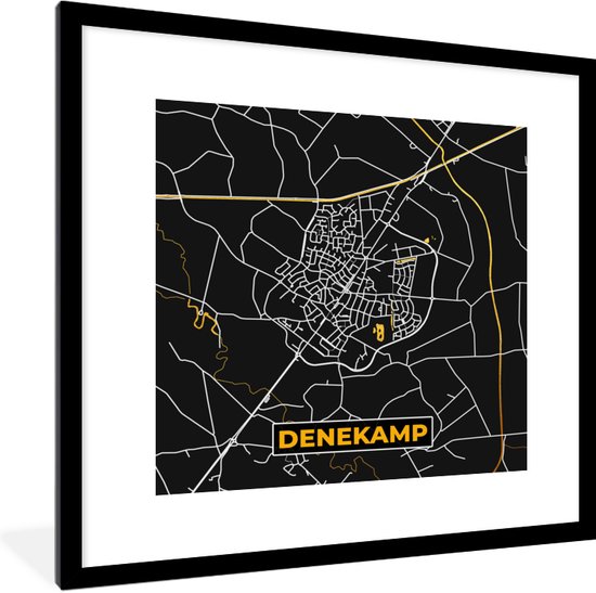 Fotolijst incl. Poster - Plattegrond - Denekamp - Goud - Kaart ...