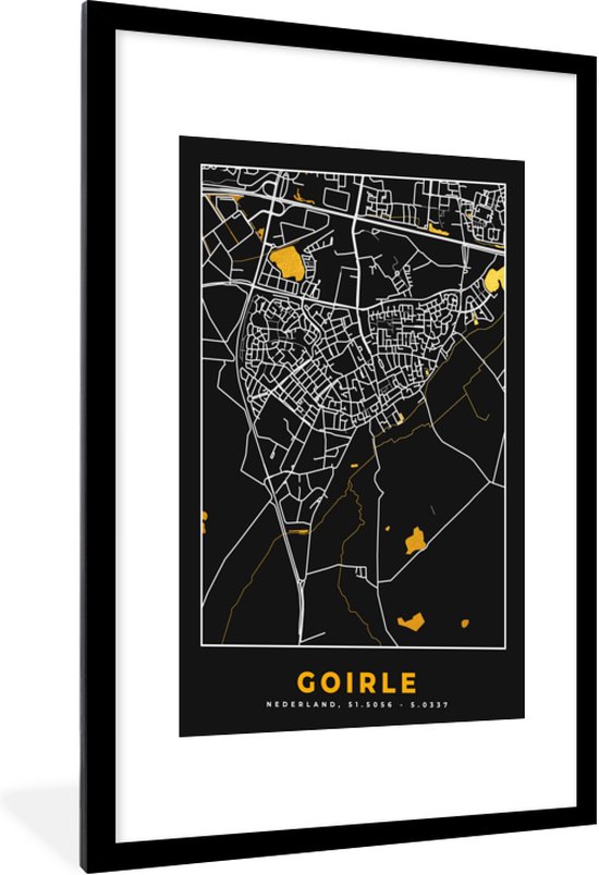 Fotolijst incl. Poster - Goirle - Stadskaart - Goud - Plattegrond ...