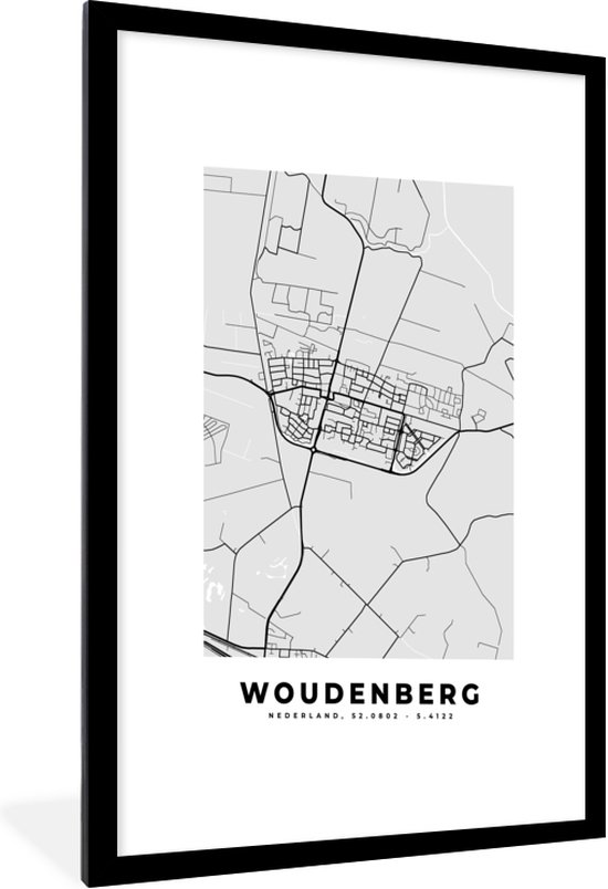 Fotolijst incl. Poster - Plattegrond - Woudenberg - Kaart - Stadskaart ...