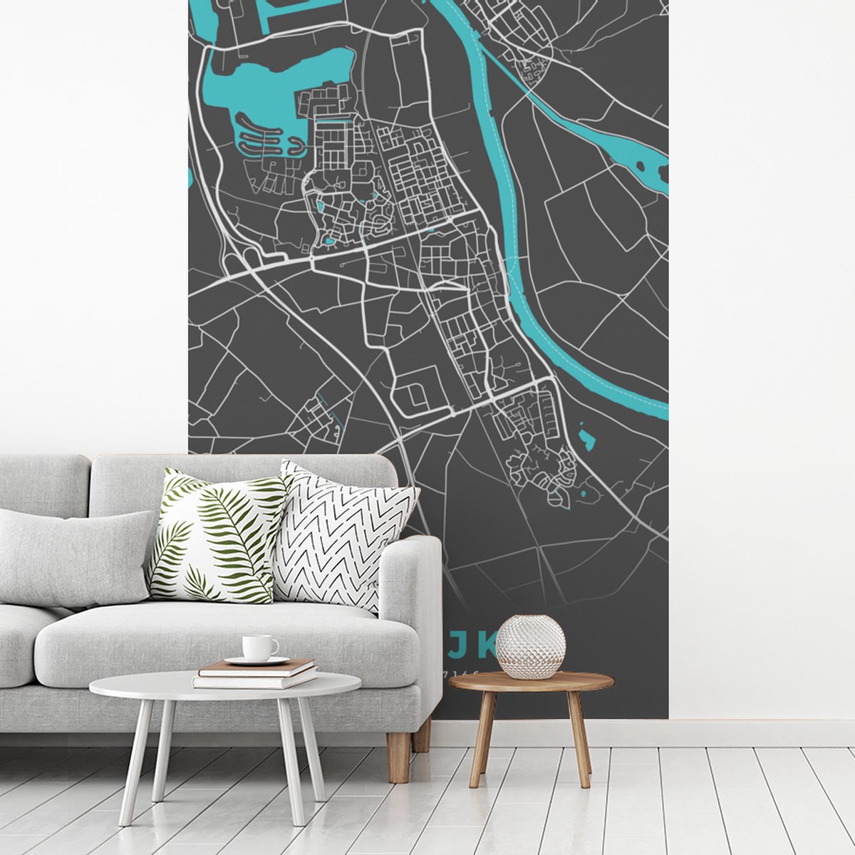 Behang - Fotobehang Cuijk - Plattegrond - Stadskaart - Kaart ...