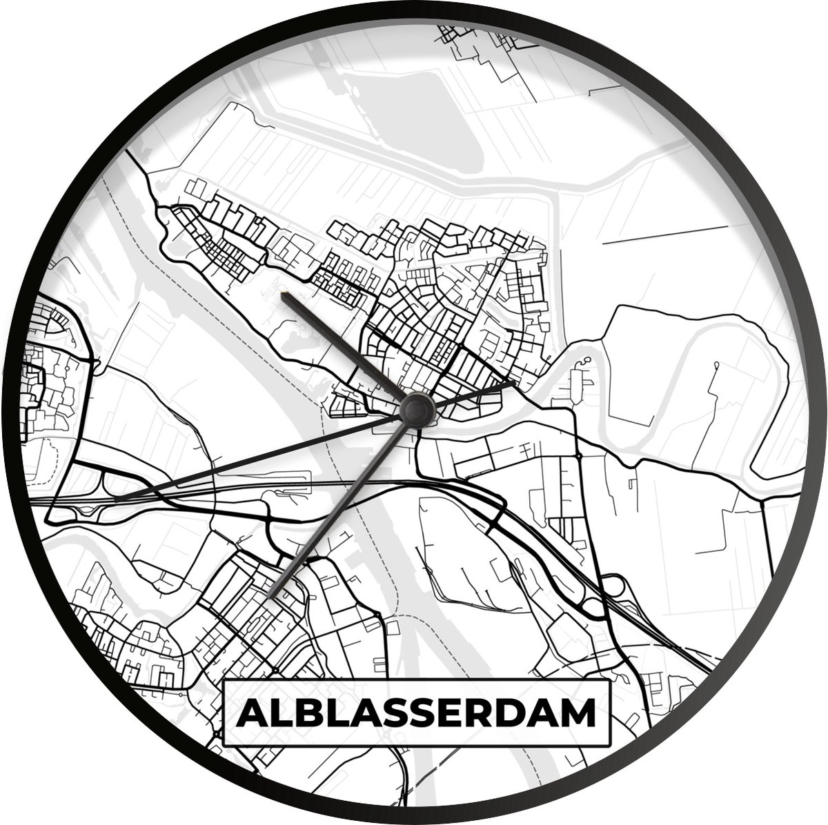 Klok - Ø 30 cm - Plattegrond - Alblasserdam - Kaart - Stadskaart ...