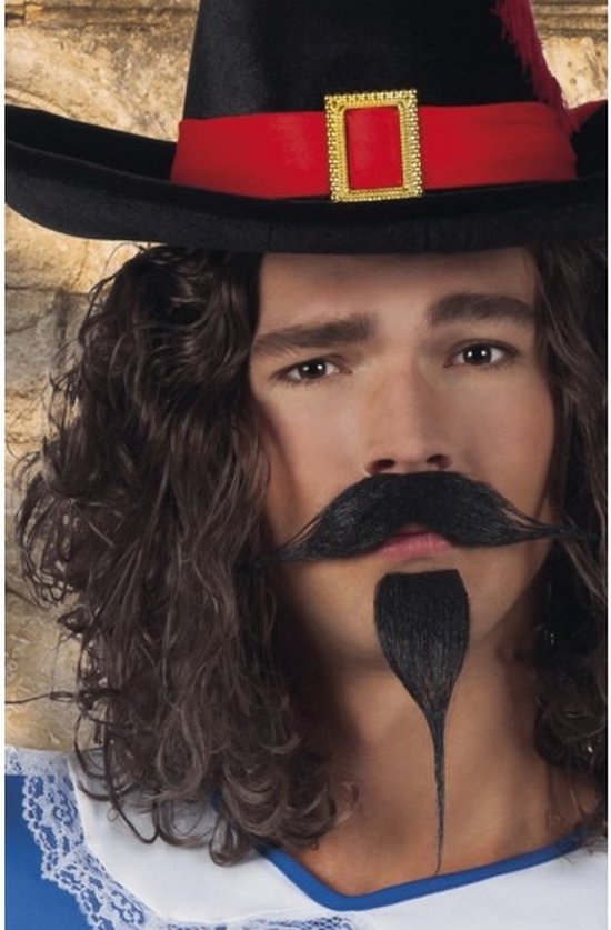 snor en sik Musketier heren zwart | bol