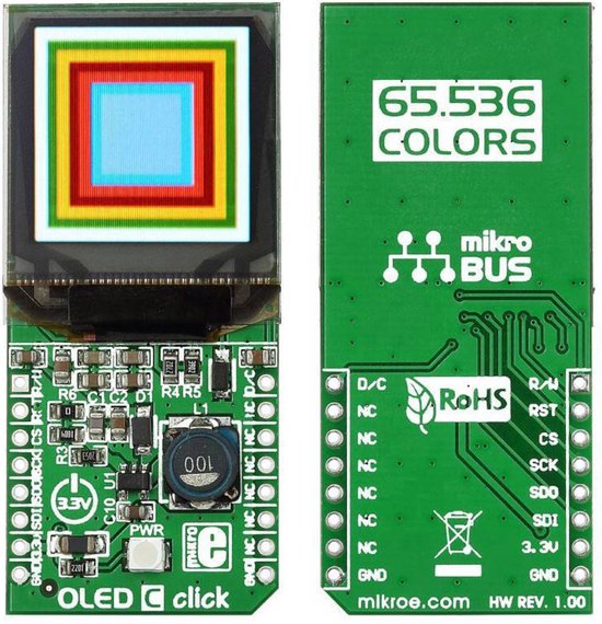 MikroElektronika OLED C click mikroBUS™ Displaymodule 2.8 cm (1.1 inch) | bol