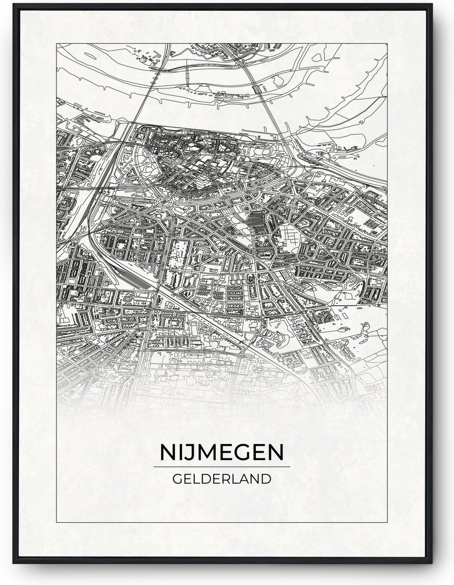 Nijmegen poster vintage | kaart Nijmegen | stads plattegrond | bol.com