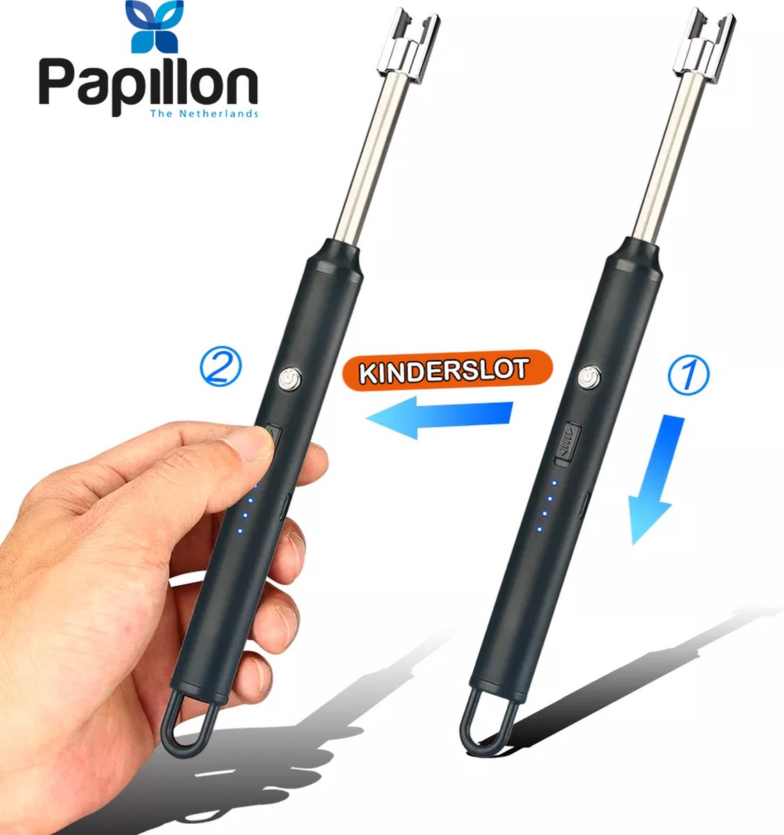 Papillon - Lange Elektrisch Aansteker - USB Oplaadbaar - Flexibele ...