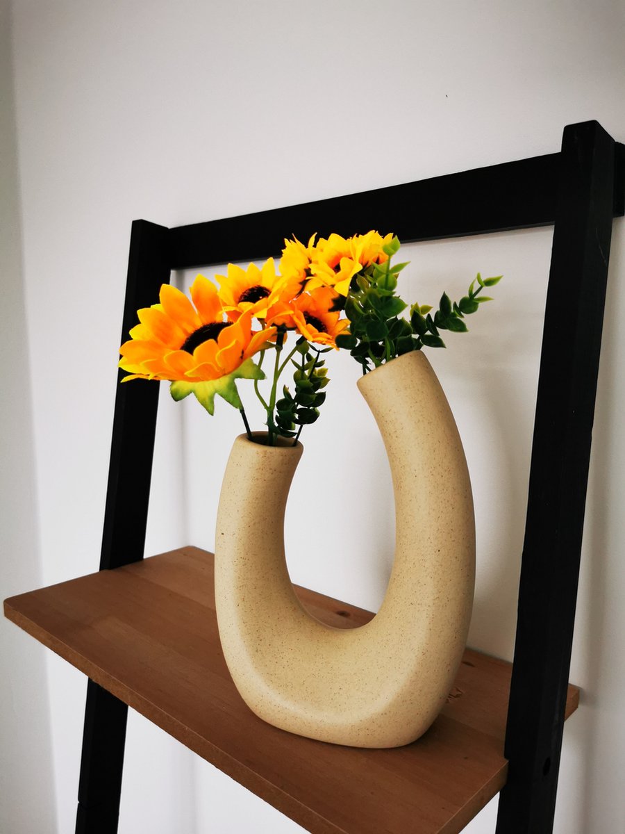 Vaas - U-Vorm - Nordic Style - Creme - 2 Armen - Twee Openingen - Uniek ...