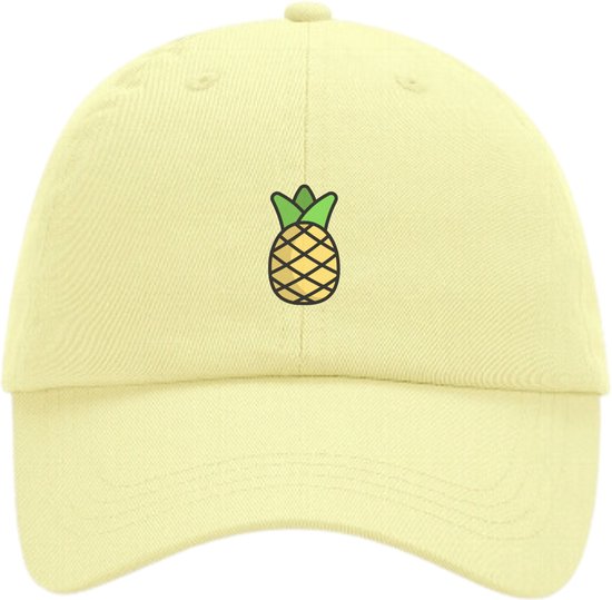Ananas cap geel - Pet met geel ananas logo - Pet met geinig logo ...