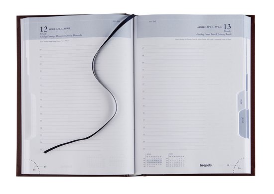 Brepols agenda 2025 - MINISTER - Lima - Dagoverzicht - 1d/1p - Zwart - 14,8 x 21 cm | bol