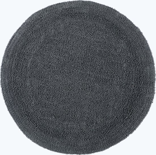 Homescapes ronde badmat grijs 80 cm gemaakt van 100% katoen | bol