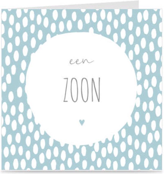 EEN ZOON | kaart / wenskaart met envelop | voor geboorte jongen ...