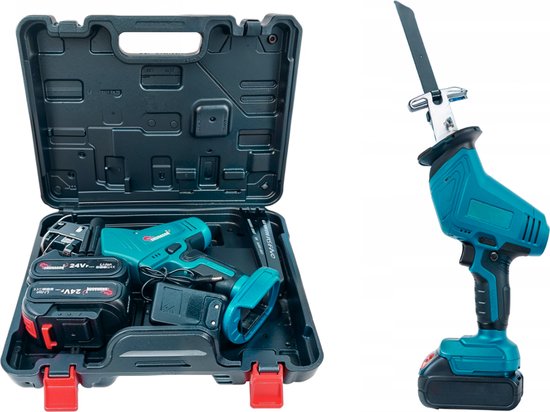 Reciprozaag - Houtzaag - Ijzerzaag - incl 2 accu's 24V + 4 Zaagbladen | bol