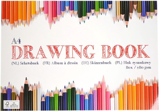 Schetsboek A4 - 80 Pagina's - Tekenpapier - Tekenblok - Schetsblok ...