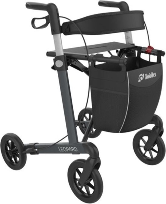Mobilex - Leopard -Zwart - 62 cm Lichtgewicht en opvouwbare rollator ...