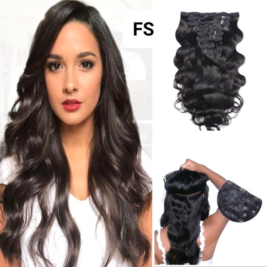 Frazimashop- Braziliaanse remy 24 inch golf haar- Clip in Extensions ...