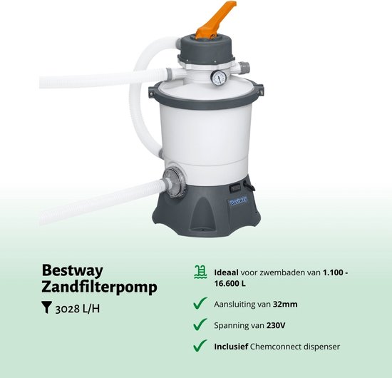 Bestway - Zandfilterpomp 58515 - 3.028 liter per uur inclusief ...