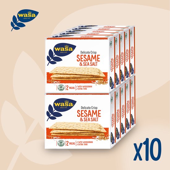 Wasa Delicate Crisp Sesame & Sea Salt - 10 x 190gr | bol