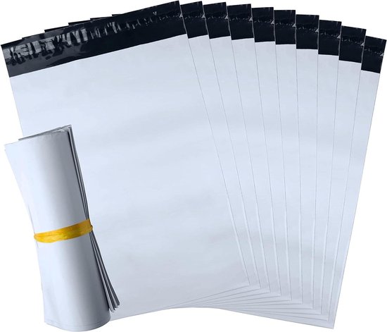 Witte plastic enveloppen - ondoorzichtig - verzendzakken - 100 stuks ...