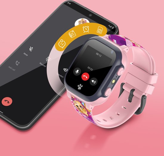 Forever, PAW Patrol Smartwatch met SIM-kaart, Lichtroze | bol