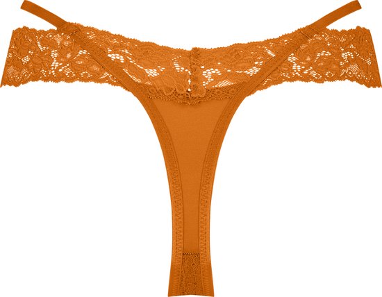 Hunkemöller Dames Lingerie String Elliena - Oranje - maat S | bol