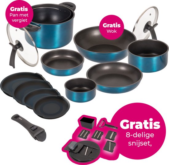 BluMill Kelton 16-Delige Pannenset Inductie - Geschikt Voor Alle ...