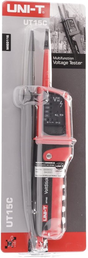 Waterdichte spanningsmeter elektronische tester - UNI-T UT15C/MIE0116 | bol