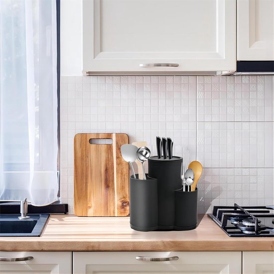 Rond messenblok 3-in-1 opbergstandaard voor keukenmessen met ...