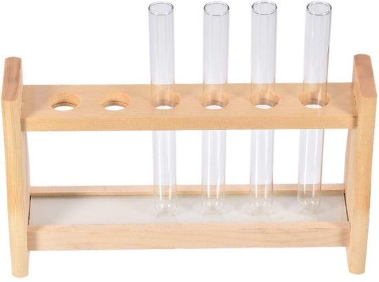 Houten Reageerbuis Rack Houder 21mm Gat Chemie Spice Rack Test Tubes ...