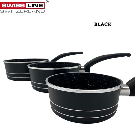 Swiss Line - Universele Aluminium Kookpan set - ZWART | bol
