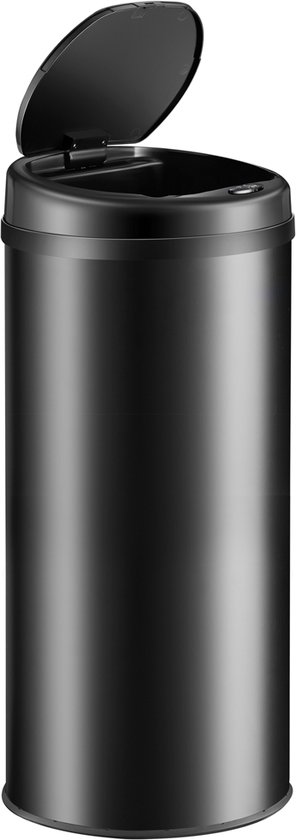 Monzana Prullenbak - Automatisch Rond 50L - Zwart - Met sensor en ...