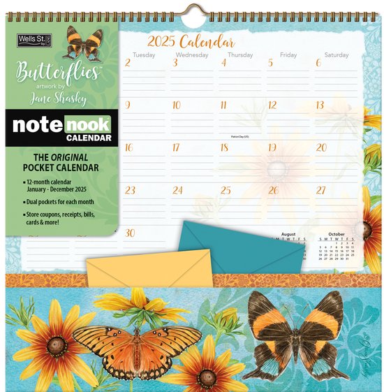 Butterflies Pocket Note Nook Kalender 2025 | bol