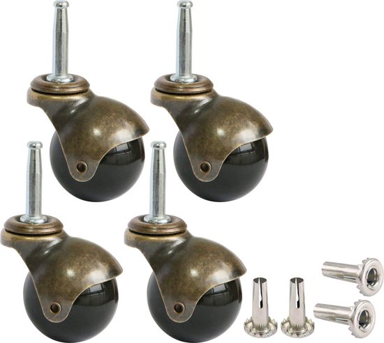 Ball caster wheels voor sofa furniture - Set van 4 - 2 inch - Antiek ...