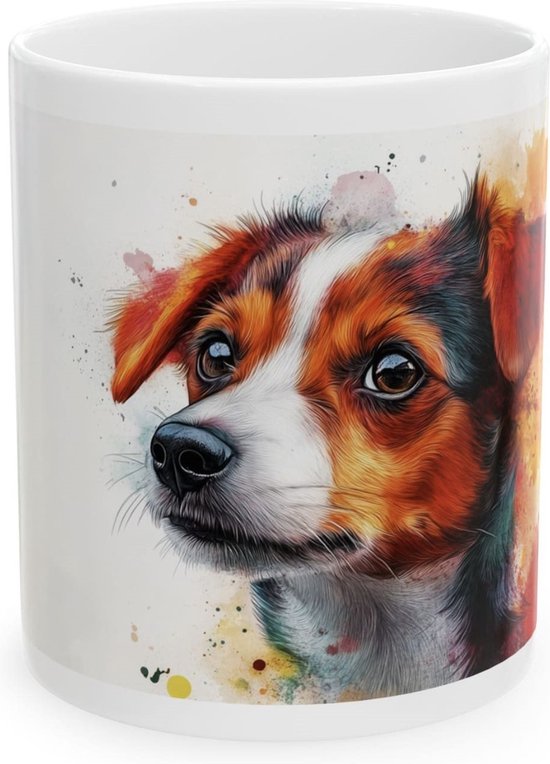 Mok Jack Russel - Koffiemok - Theemok - Aquarel - Mok - 325 ML - hond ...
