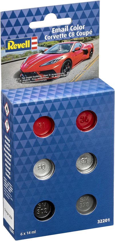 Revell 32201 Verfkleuren voor Chevrolet Corvette C8 Coupe - 6x14ml ...