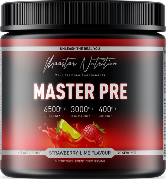 Meester Nutrition - Pre-Workout: Master Pre Strawberry & Lime - Energy ...