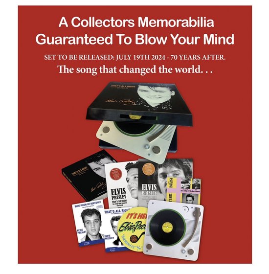 Elvis Presley That's All Right Boek + Platenspeler Mock Up + 2x Vinyl ...