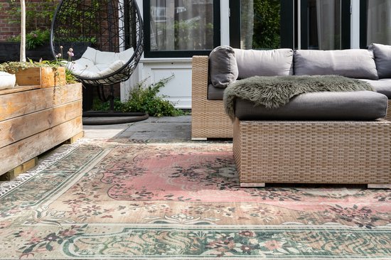 Buitenkleed, Tuinkleed, Balkonkleed roze, groen 180cm x 120cm gemaakt ...