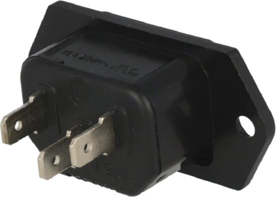 Soldeerbaar C14 Chassis - 250V - 10A - Zwart | bol
